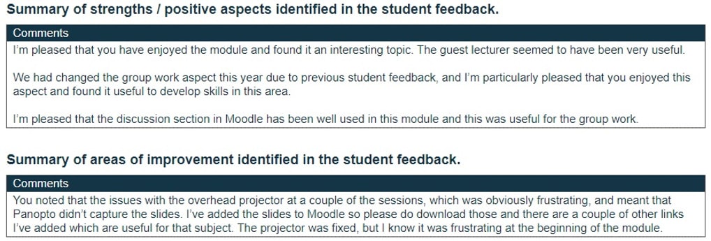 Closing the Feedback Loop Within an Academic Setting